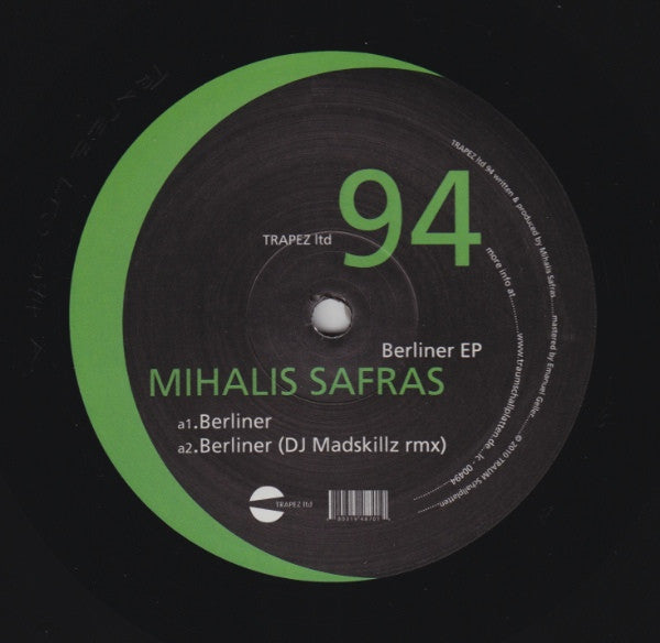 Mihalis Safras ‎– Berliner EP – Sixth Garden Records