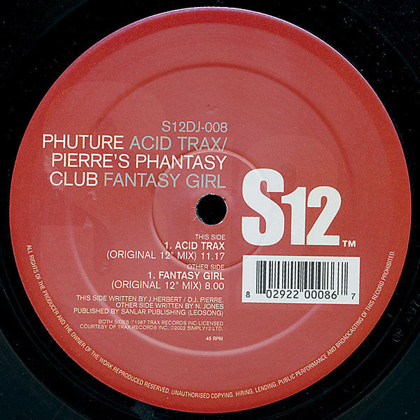Phuture / Pierre's Phantasy Club ‎– Acid Trax / Fantasy Girl – Sixth ...