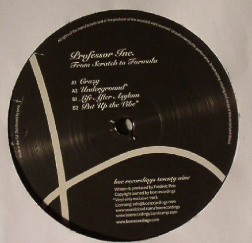 Professor Inc. ‎– From Scratch To Formula – Sixth Garden Records